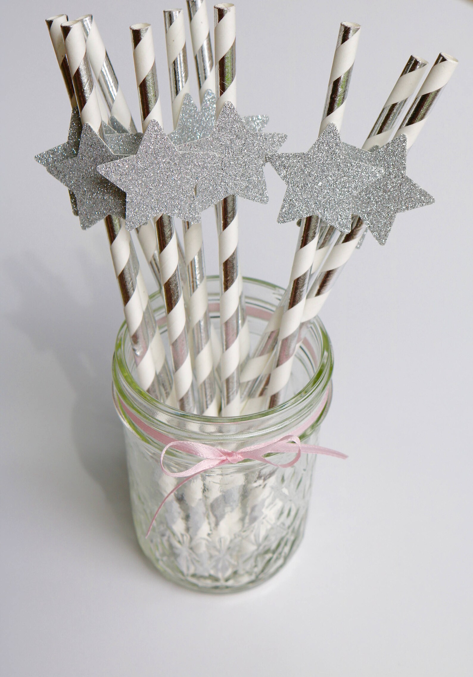 Silver Paper Straws Silver Star Paper Straws Silver Party - Etsy
