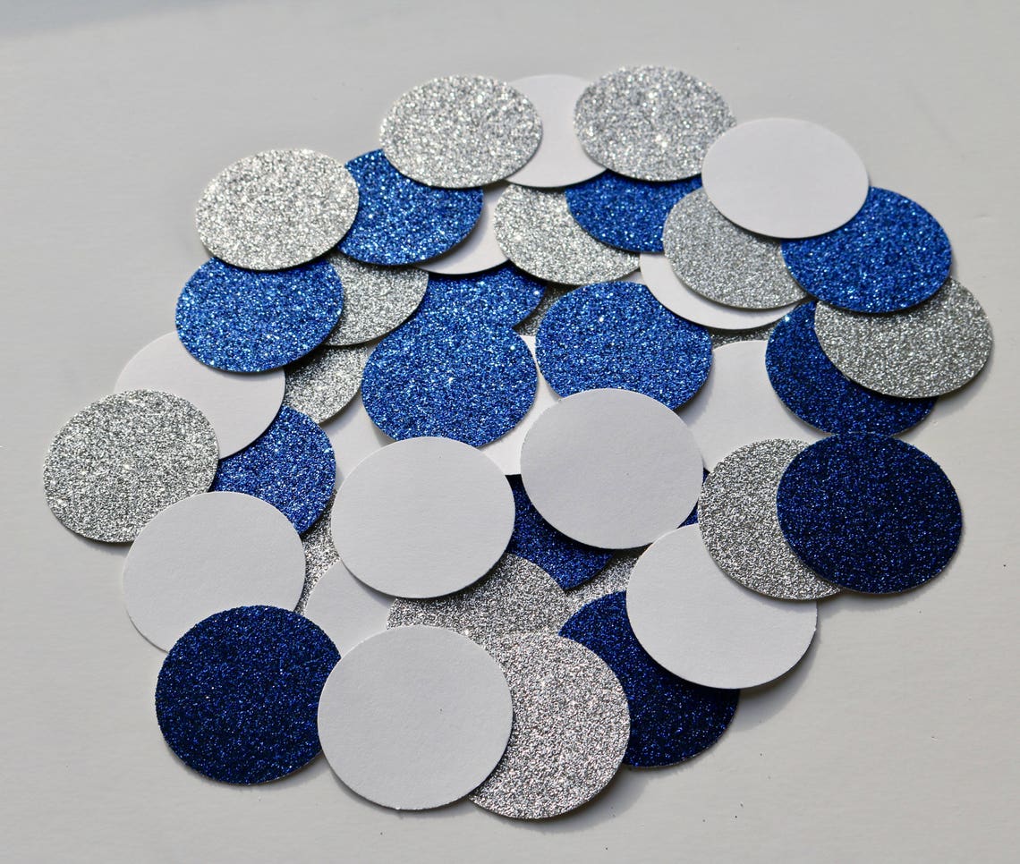 50 Navy Blue and Silver Confetti Navy and silver wedding | Etsy