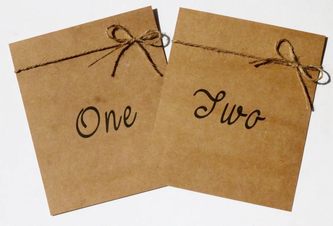 DOUBLE SIDED Rustic Table Numbers, Rustic Wedding, Rustic Table Cards ...