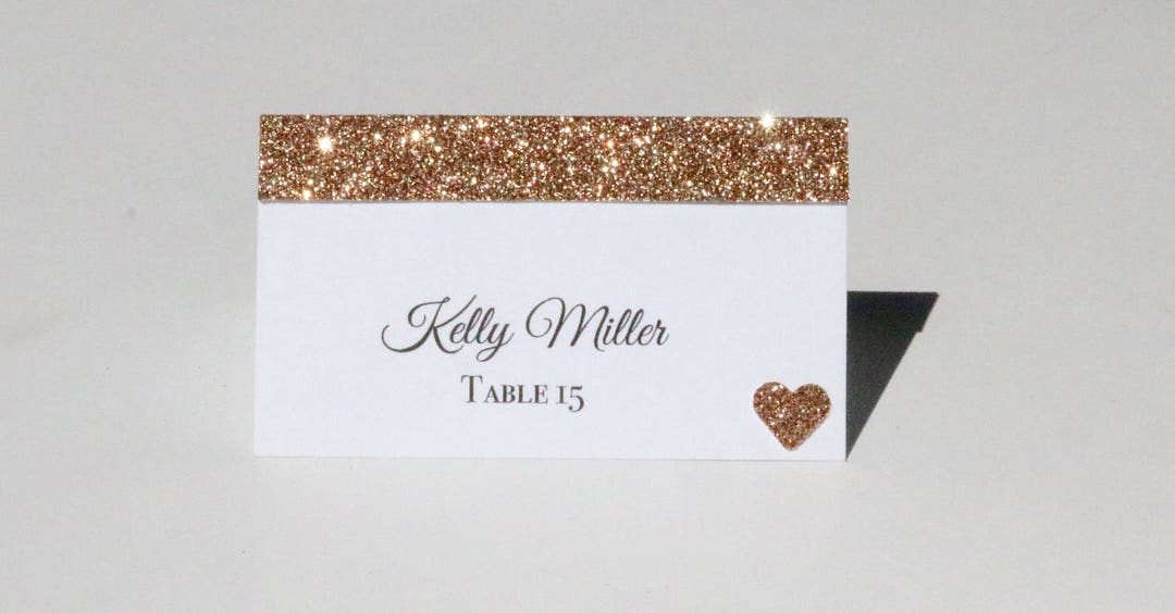 10 Wedding Place Cards, Rose Gold Wedding Place Cards, Rose Gold ...