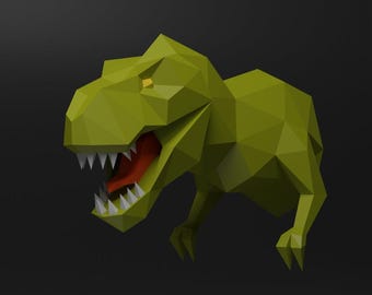 T-rex Papercraft/dinosaur Head/dinosaur Printable Pattern/3d Model ...