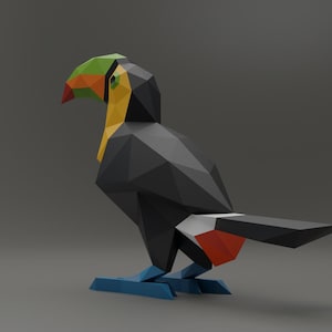 Toucan Papercraft Low Poly Origami Digital PDF Template - Etsy