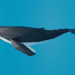 Whale Humpback Papercraft Low Poly Origami Digital PDF Template - Etsy