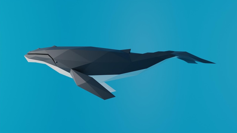 Whale Humpback Papercraft Low Poly Origami Digital PDF Template - Etsy