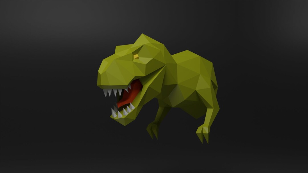 T REX Paper Craft, Digital Template, Origami, PDF Download DIY, Low ...