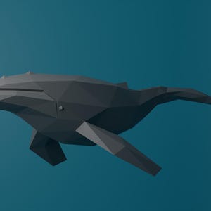 Whale Papercraft Low Poly Origami Digital PDF Template - Etsy
