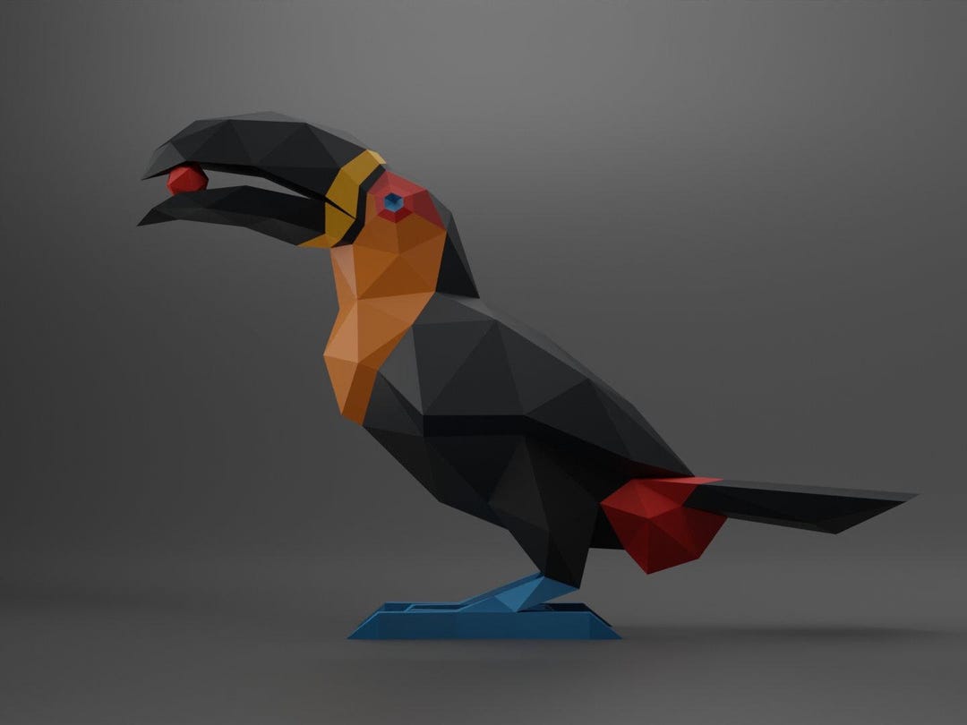 Toucan Papercraft Low Poly Origami Digital PDF SVG DXF Template - Etsy