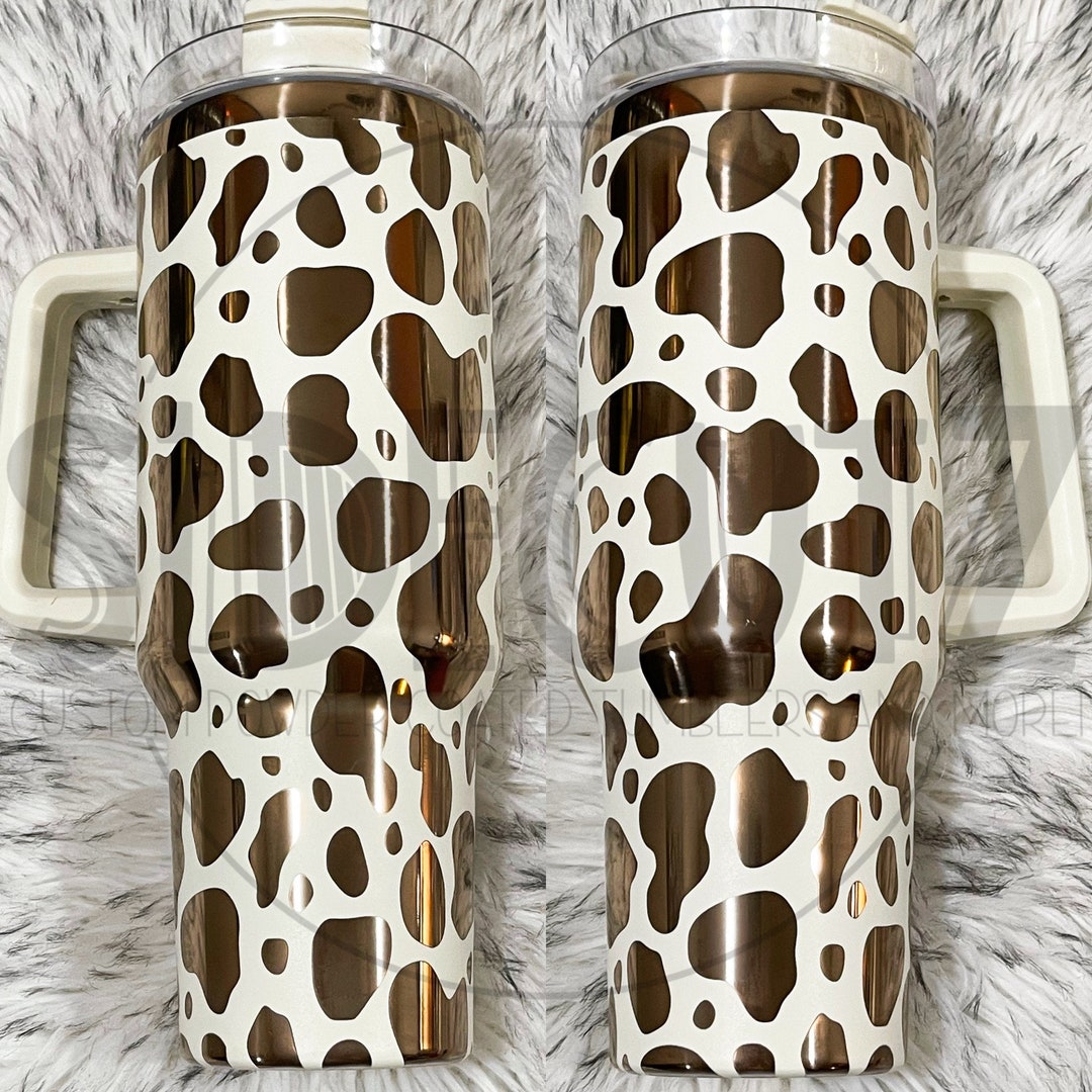 Laser Engraved Cow Print 40oz Tumbler - Etsy
