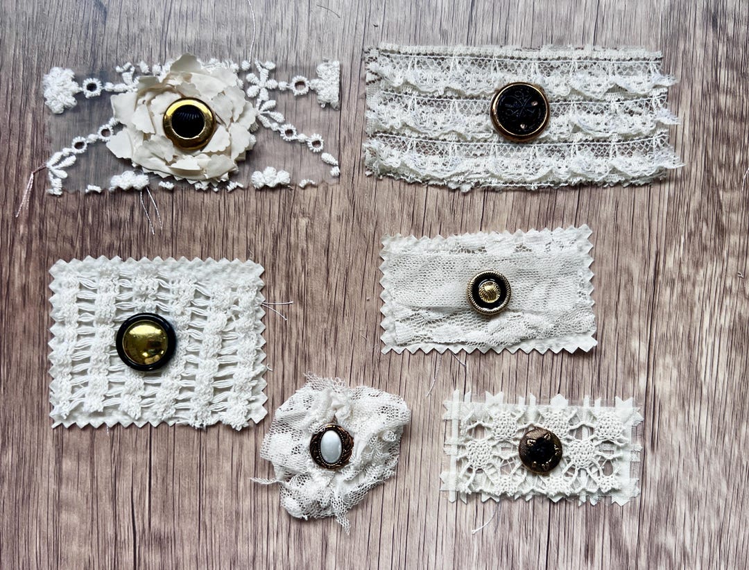 Handmade Fabric Lace Junk Journal Lace Clusters Snippets Shabby Chic ...