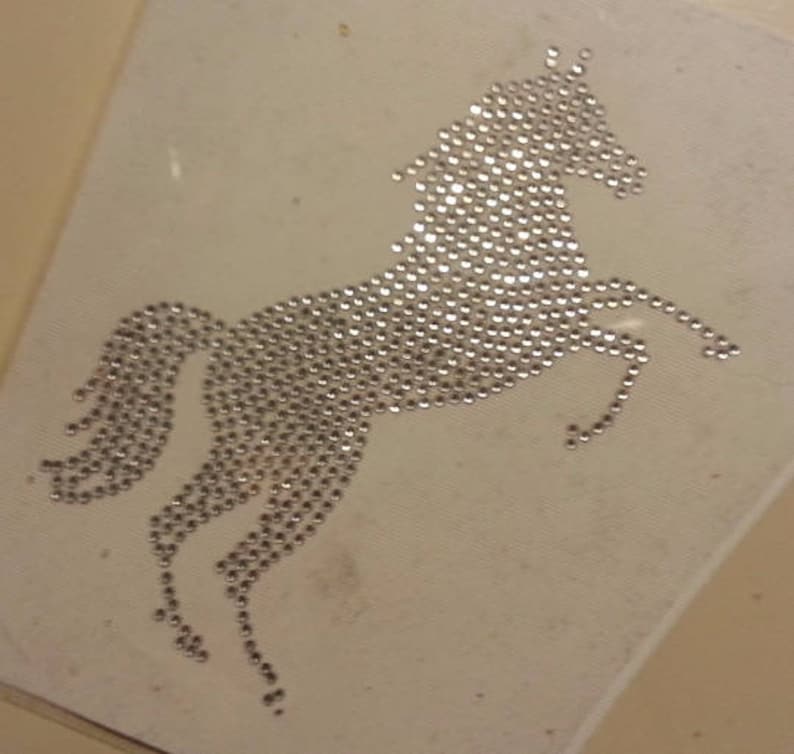 Rhinestone Rearing Horse Heat Transfer **BLING** - Etsy