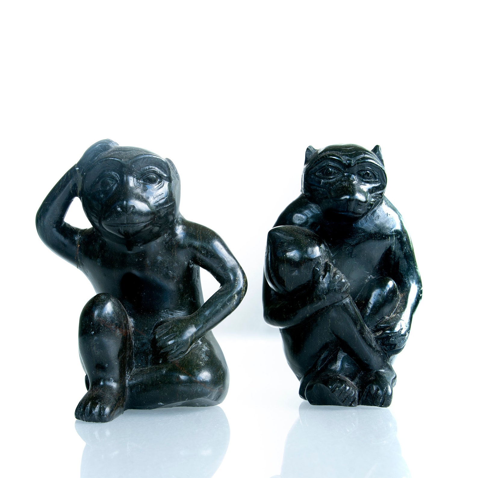 Pair of Vintage Monkey Stone Statue Sculptures - Etsy