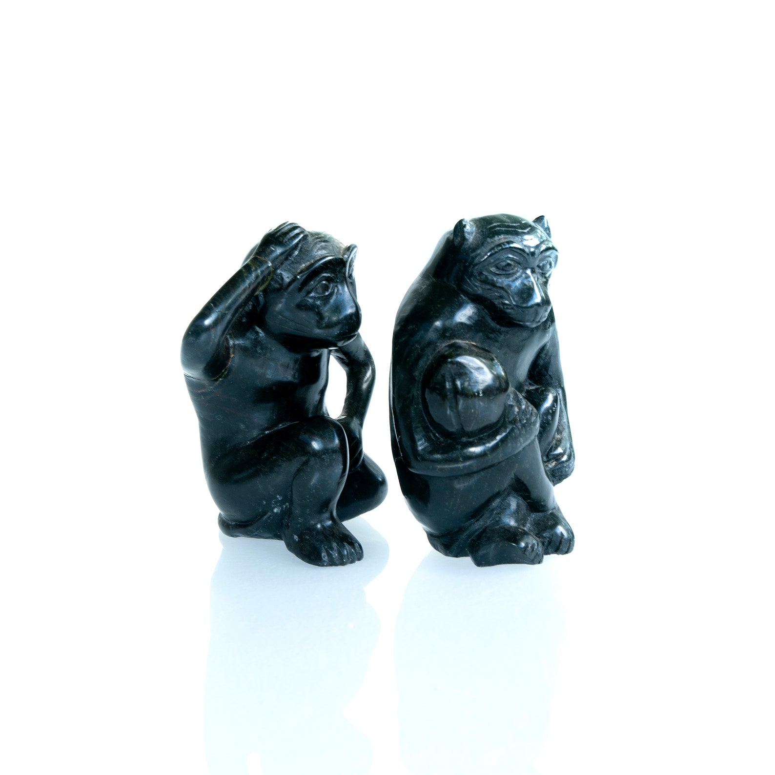 Pair of Vintage Monkey Stone Statue Sculptures - Etsy