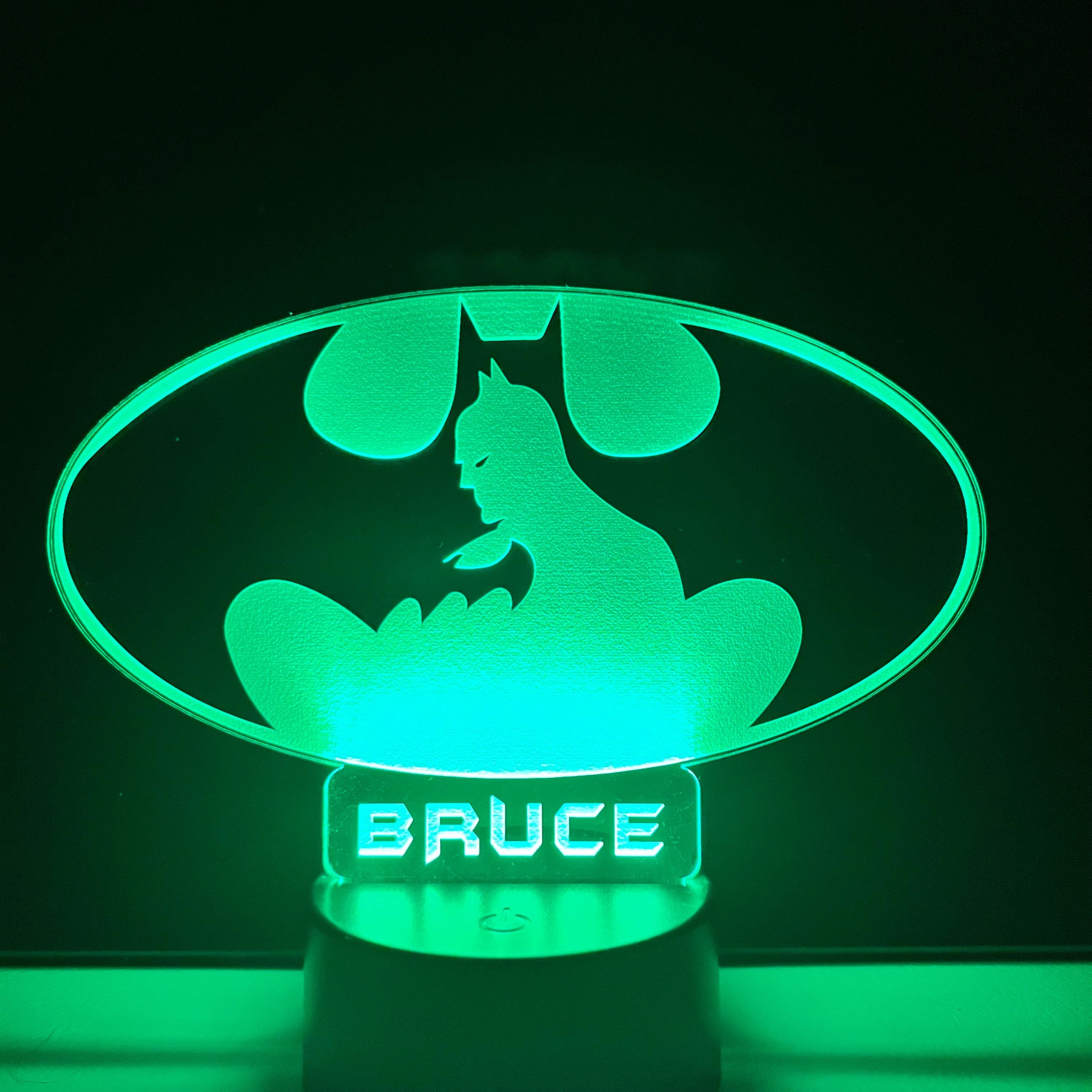 Oval Bat Symbol 3D LED Light Personalized Acrylic LED Night Light ...