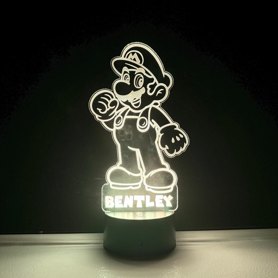 Red Plumber 3D LED Light Personalized Acrylic LED Night Light, Bedroom ...