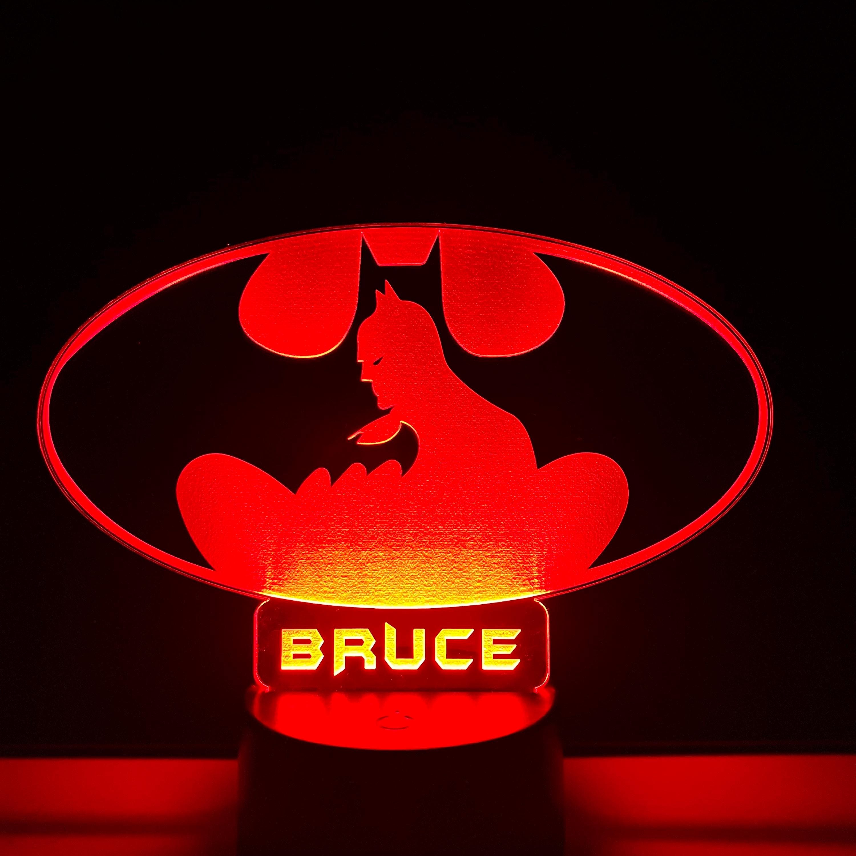 Oval Bat Symbol 3D LED Light Personalized Acrylic LED Night Light ...