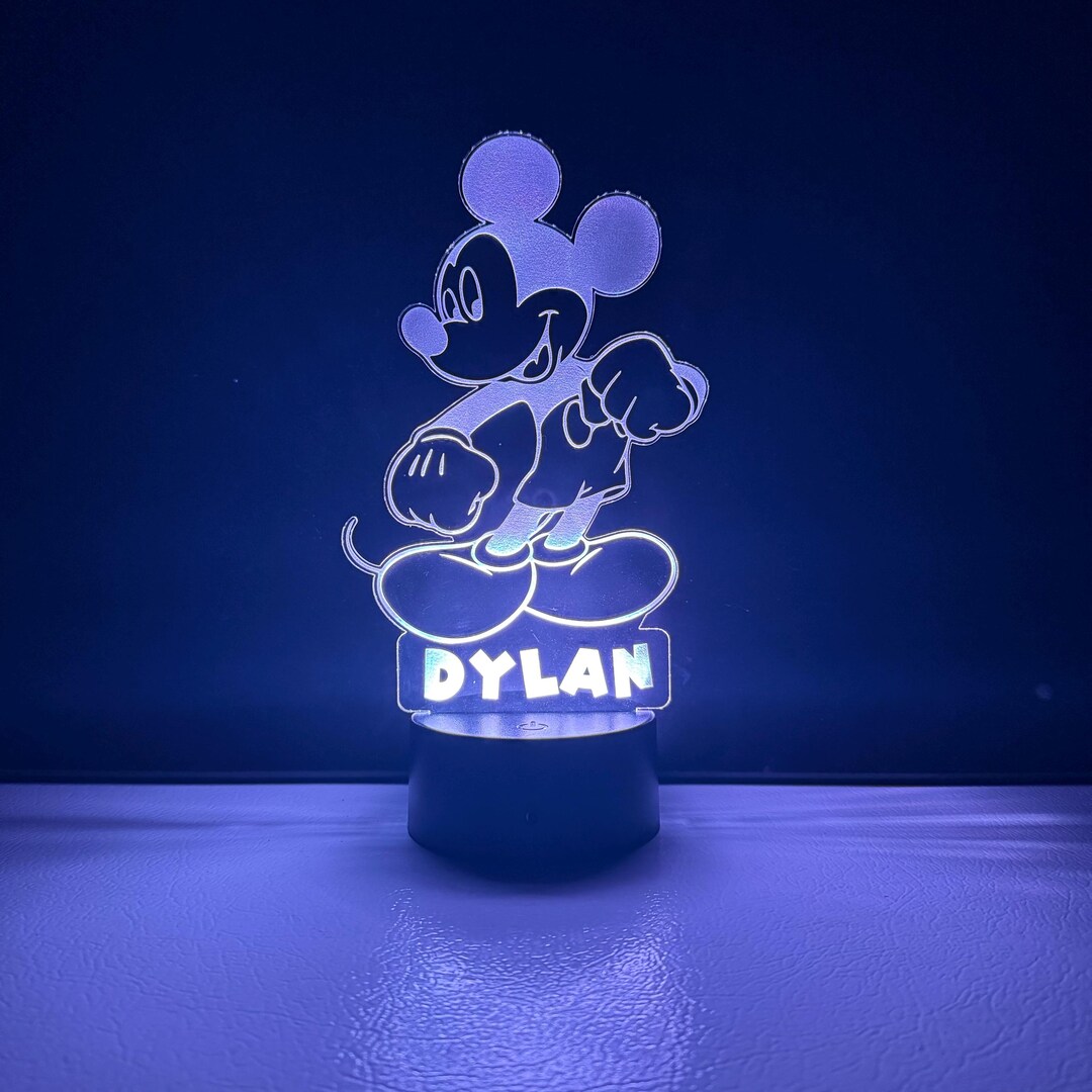 Cute Mouse 3D LED Light Personalized Acrylic LED Night Light, Bedroom ...