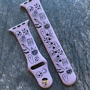 Spooky Engraved Watch Band for Apple Watch Halloween Witchcore ...