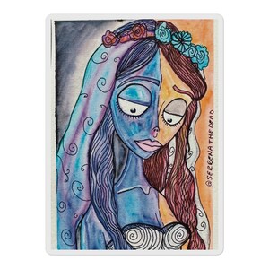Corpse Bride Watercolor Painting Printed Bubble-free Stickers - Etsy