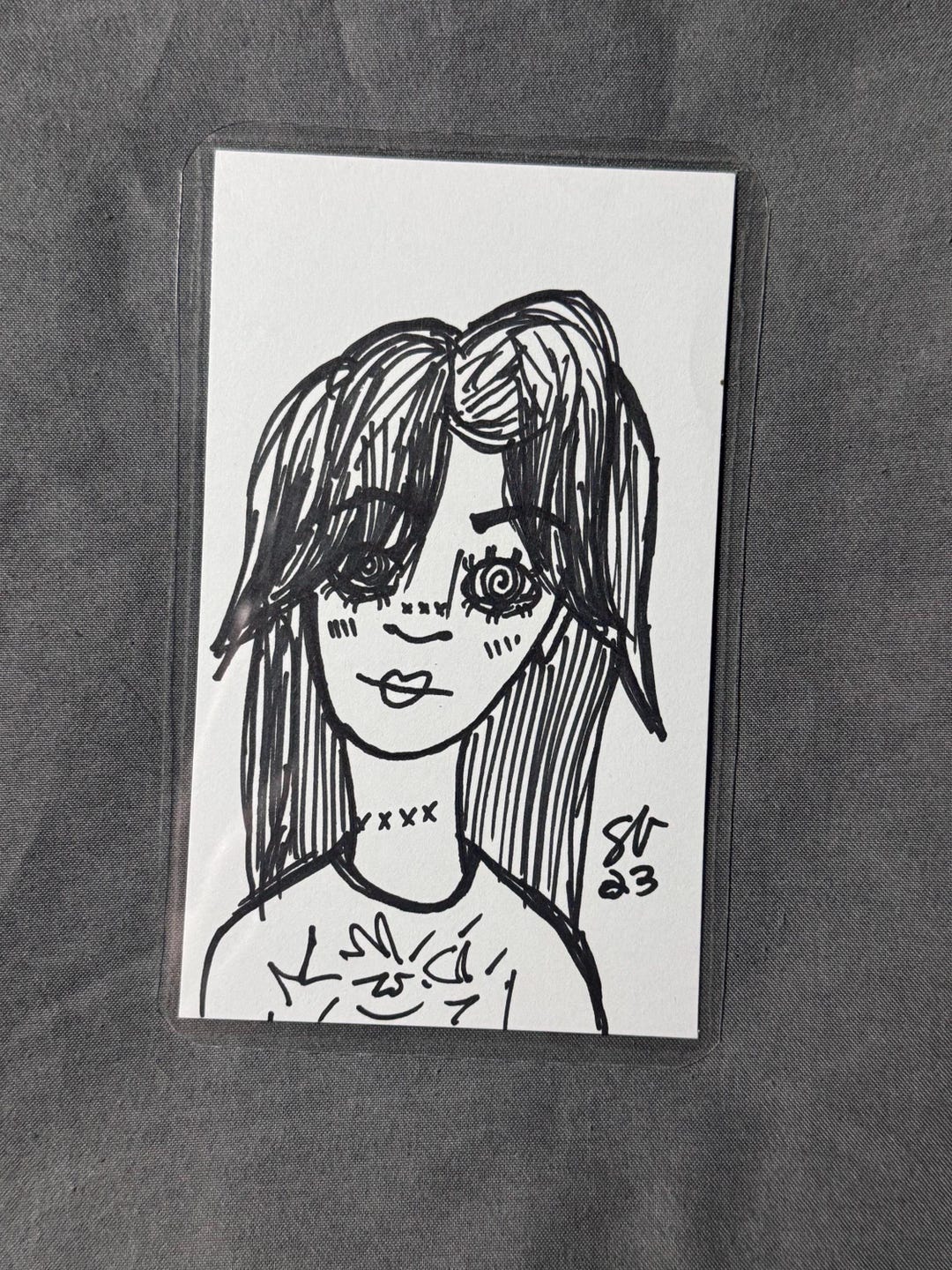 Swirl Eyes Original Pen and Ink Index Card Laminated - Etsy