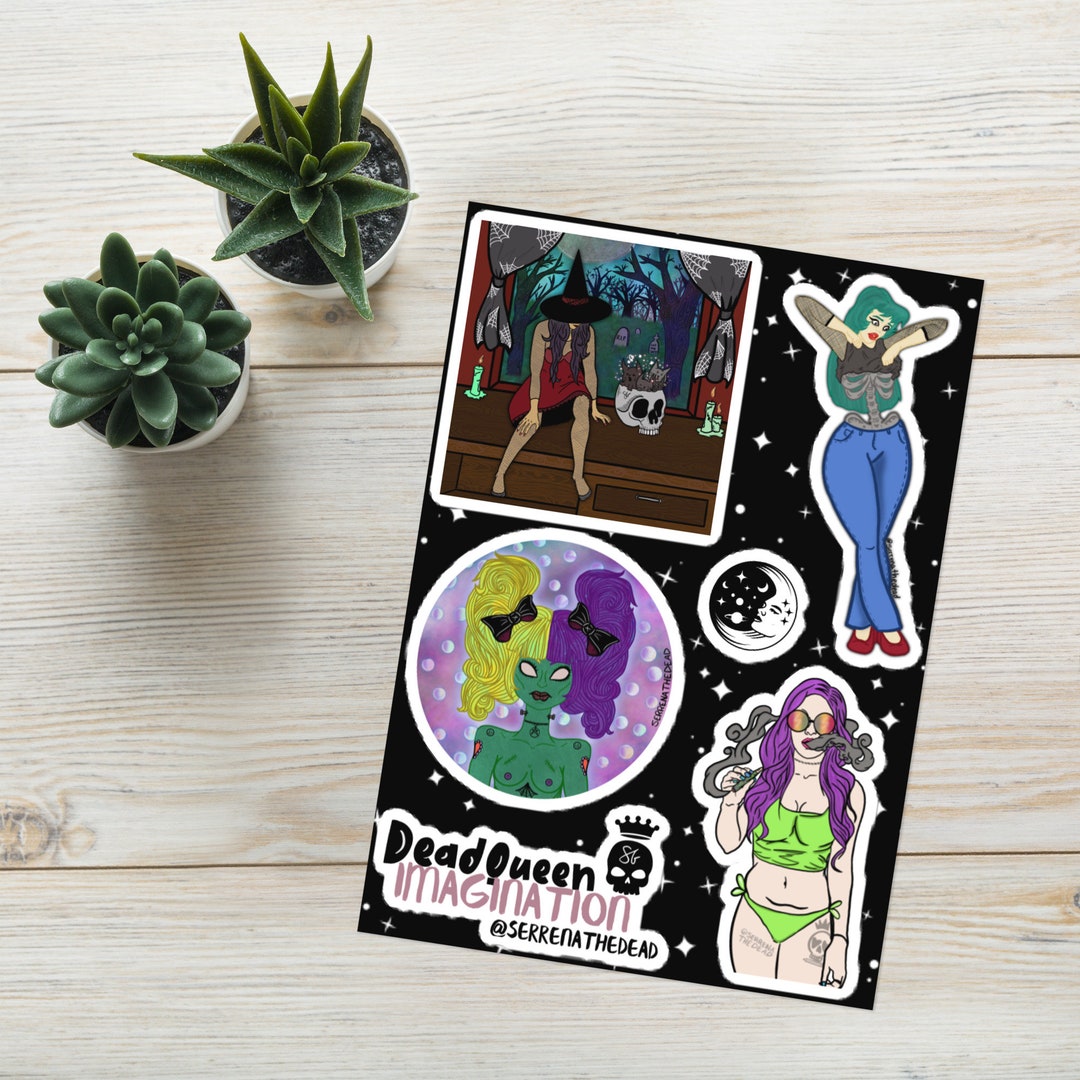 Spooky Ladies Mix Sticker Sheet - Etsy
