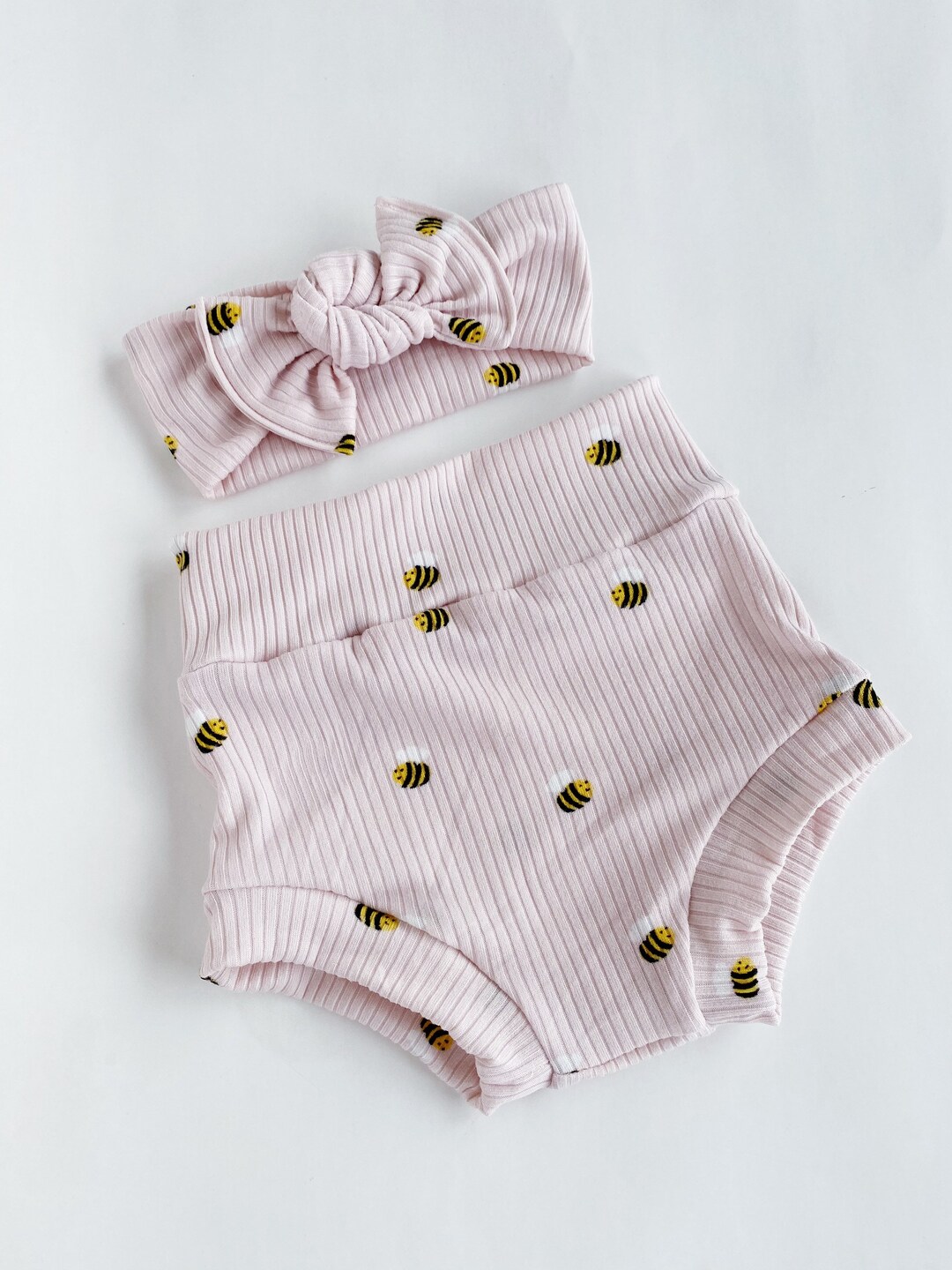 Bees Ribbed Baby Bummies, High Waist Girl Shorties - Etsy