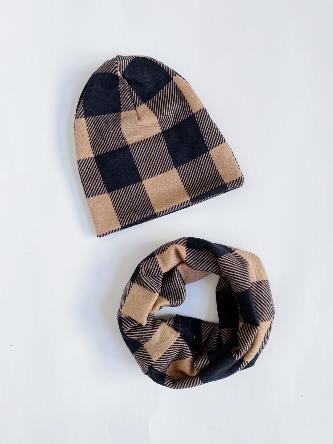 Plaid Baby Loop Scarf and Hat Warm Baby, Toddler, Boy, Girl Set - Etsy