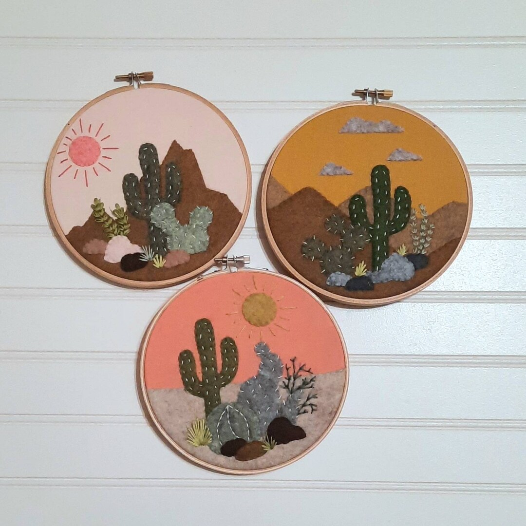 Cactus Embroidery Hoop Cactus Hoop Art Cactus Decor Cactus - Etsy