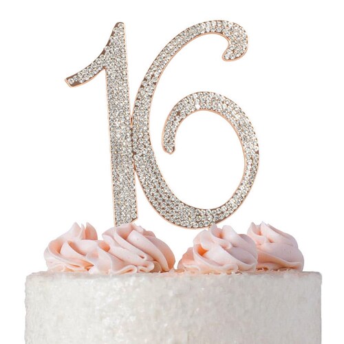 16 ROSE GOLD Birthday Cake Topper 16th Decoration Ideas - Etsy