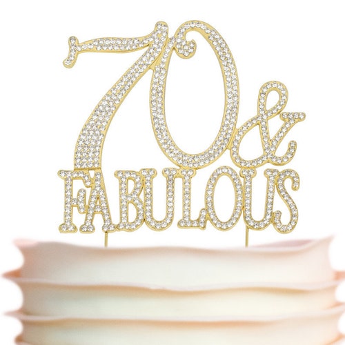 70 Birthday Cake Topper GOLD 70 and Fabulous Fun 70th - Etsy