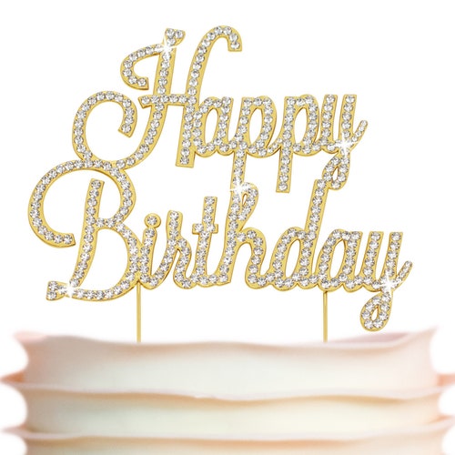 Gold Rhinestone Monogram Letter Cake Topper - Etsy