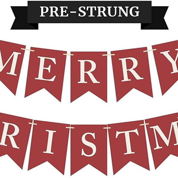 Merry Christmas Banner - Etsy