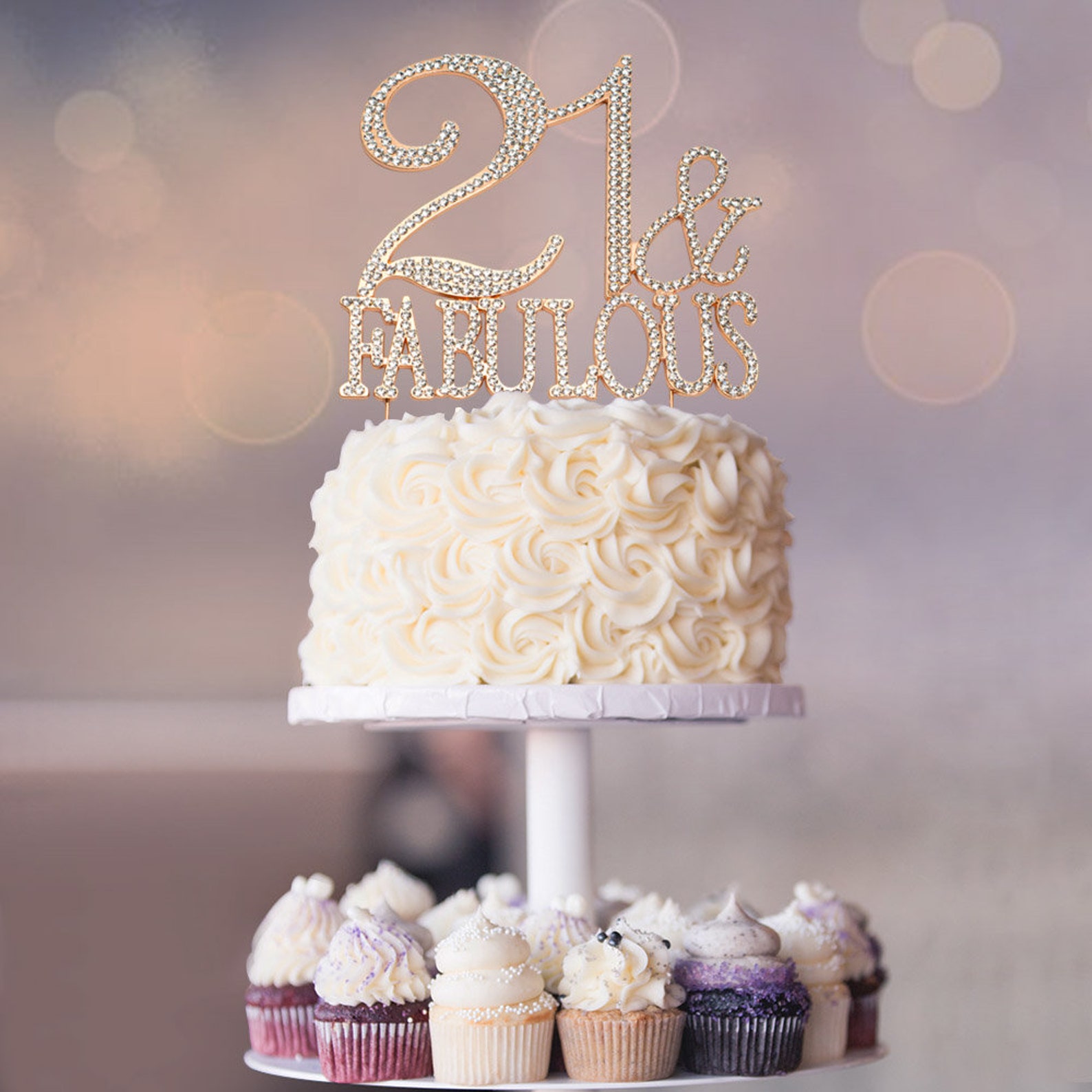 21 Birthday Cake Topper 21 & Fabulous ROSE GOLD Cake Topper - Etsy