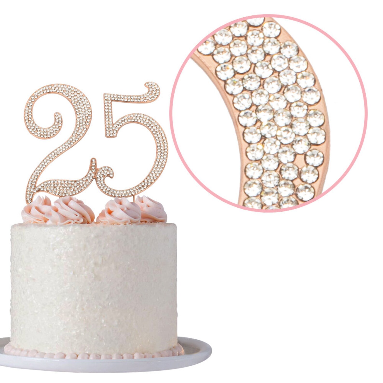 25 Cake Topper 25th ROSE GOLD Birthday or Anniversary Cake - Etsy