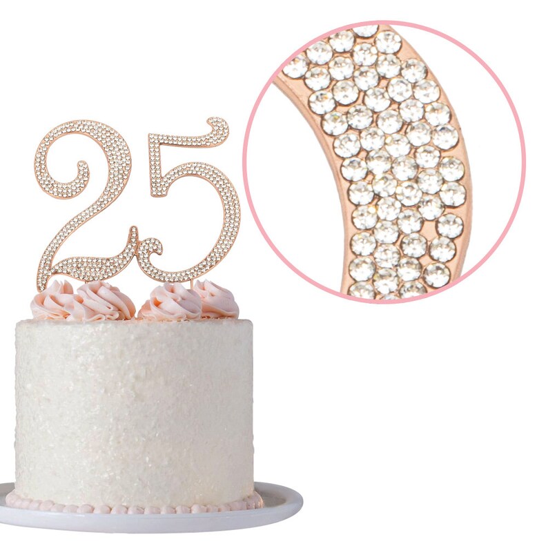 25 Cake Topper 25th ROSE GOLD Birthday or Anniversary Cake - Etsy