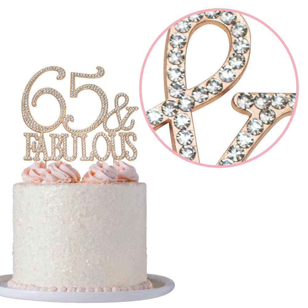65 Birthday Cake Topper 65 & Fabulous Cake Topper ROSE - Etsy