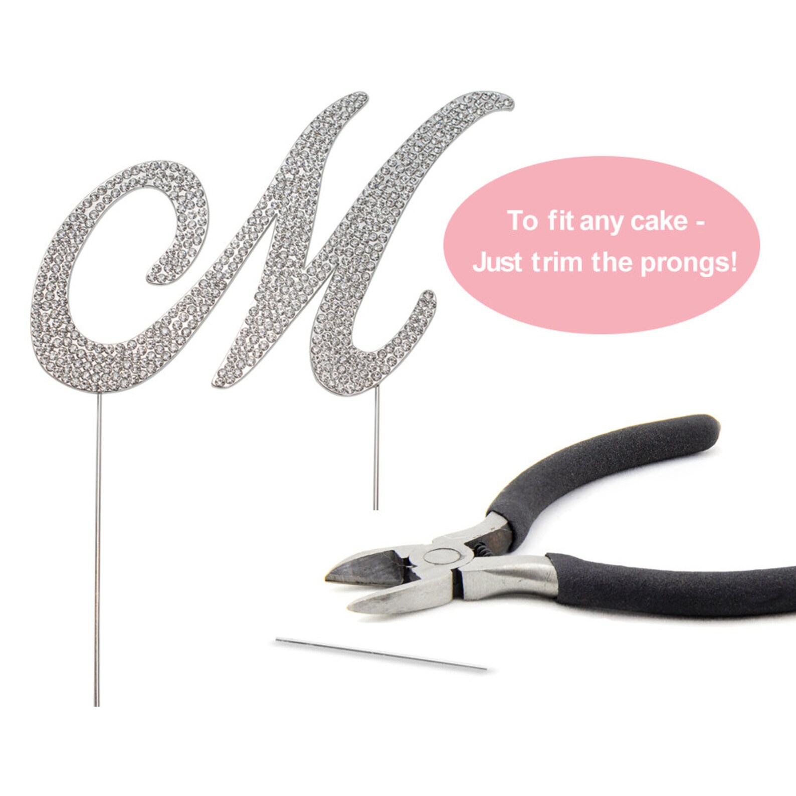 Letter "m" Birthday Cake Topper | M Wedding Cake Topper | SILVER Letter ...