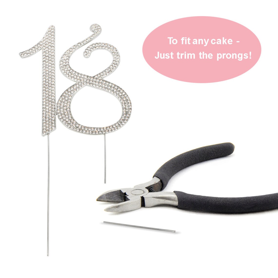 18 Birthday Cake Topper SILVER 18th Birthday Number - Etsy