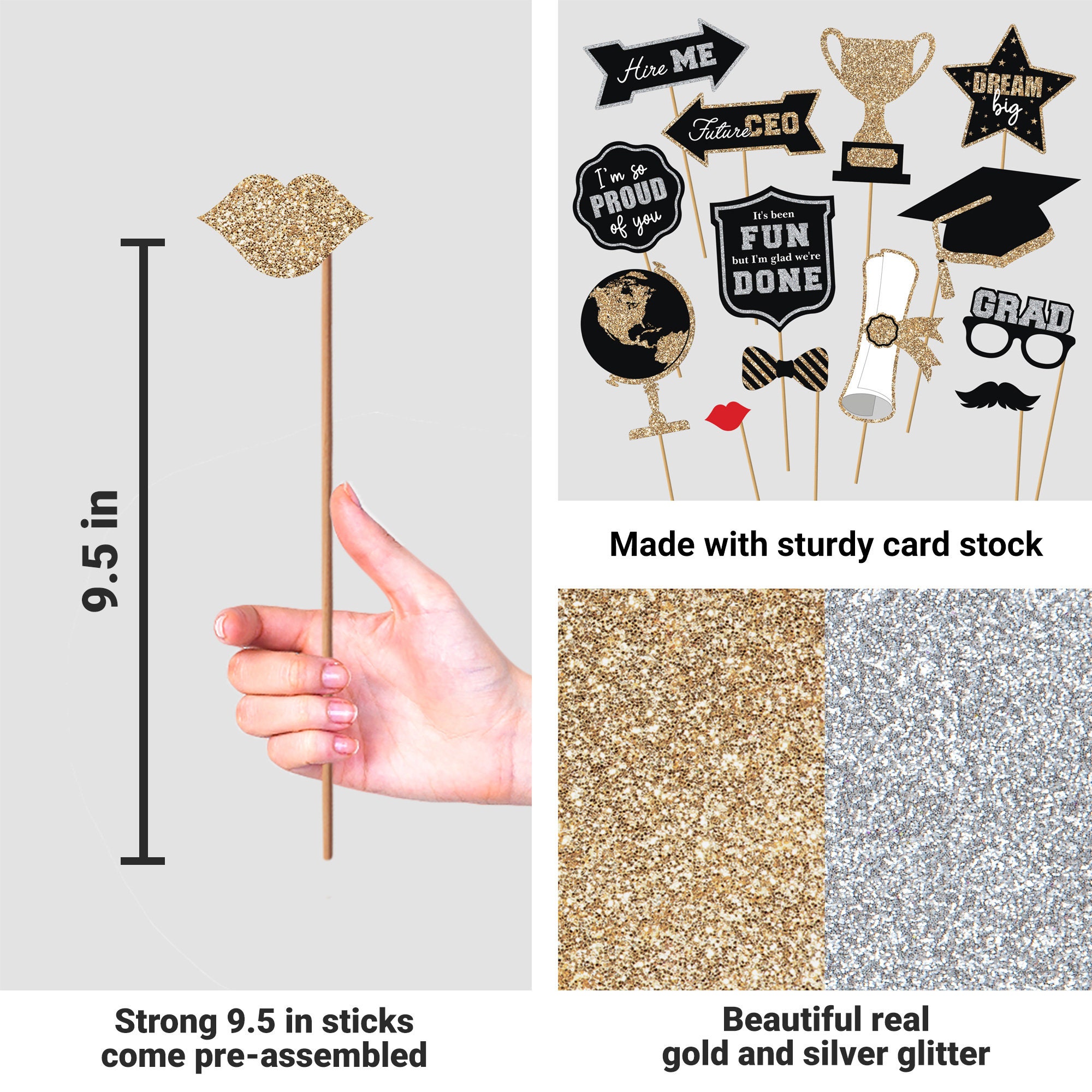 Graduation Photo Booth Props | FULLY ASSEMBLED | Graduation Party ...