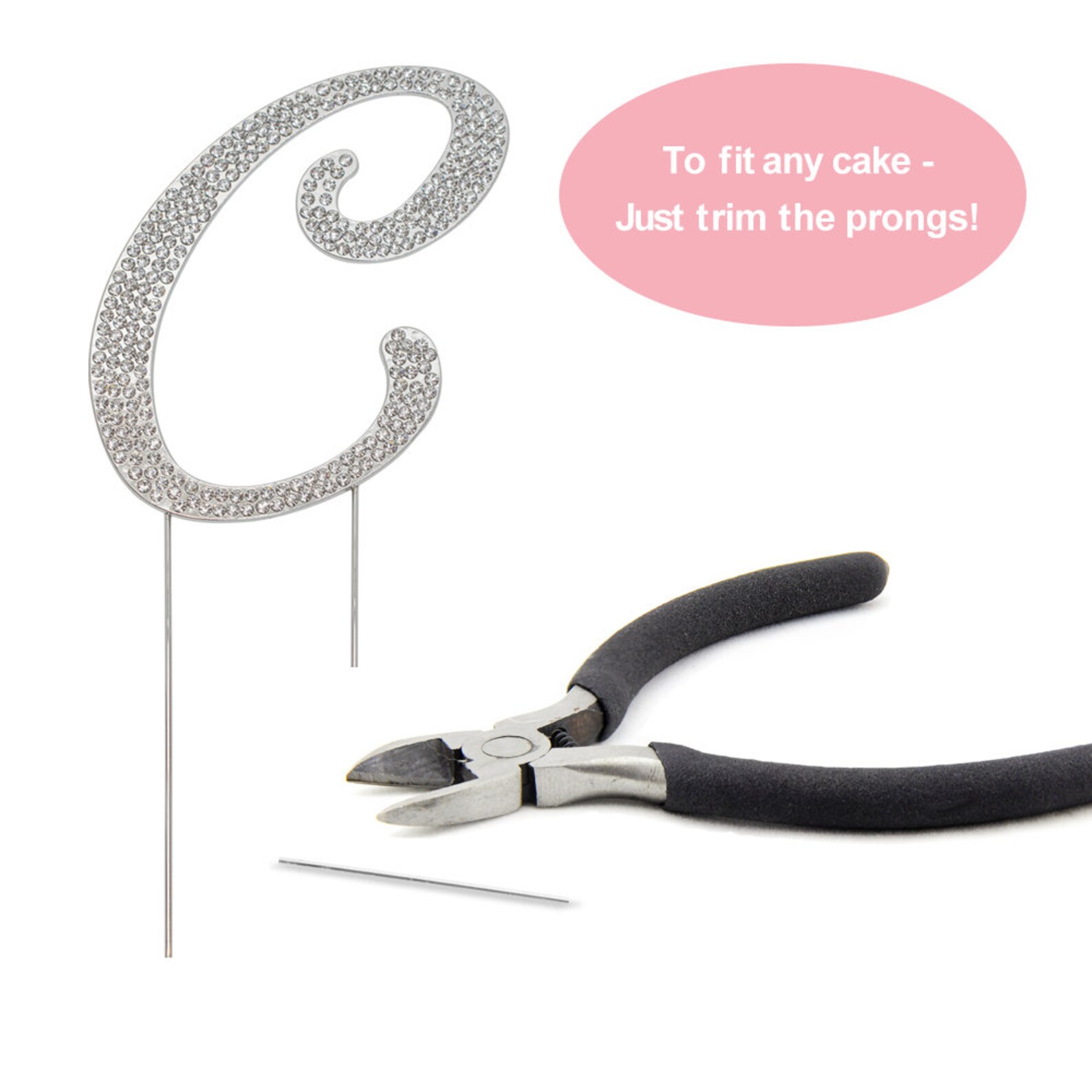 Letter "c" Birthday Cake Topper | C Wedding Cake Topper | SILVER Letter ...