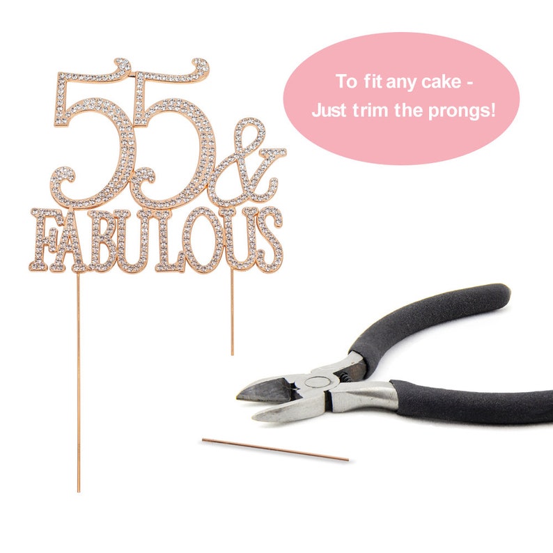 55 Birthday Cake Topper 55 and Fabulous ROSE GOLD Fun 55th - Etsy