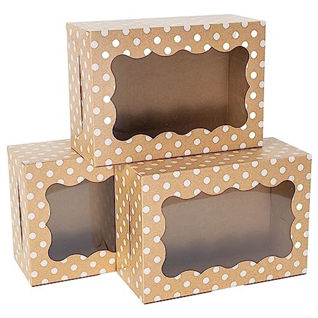 Polka Dot Cookie Boxes 12 Pack White Polka Dot Bakery Gift Box With ...