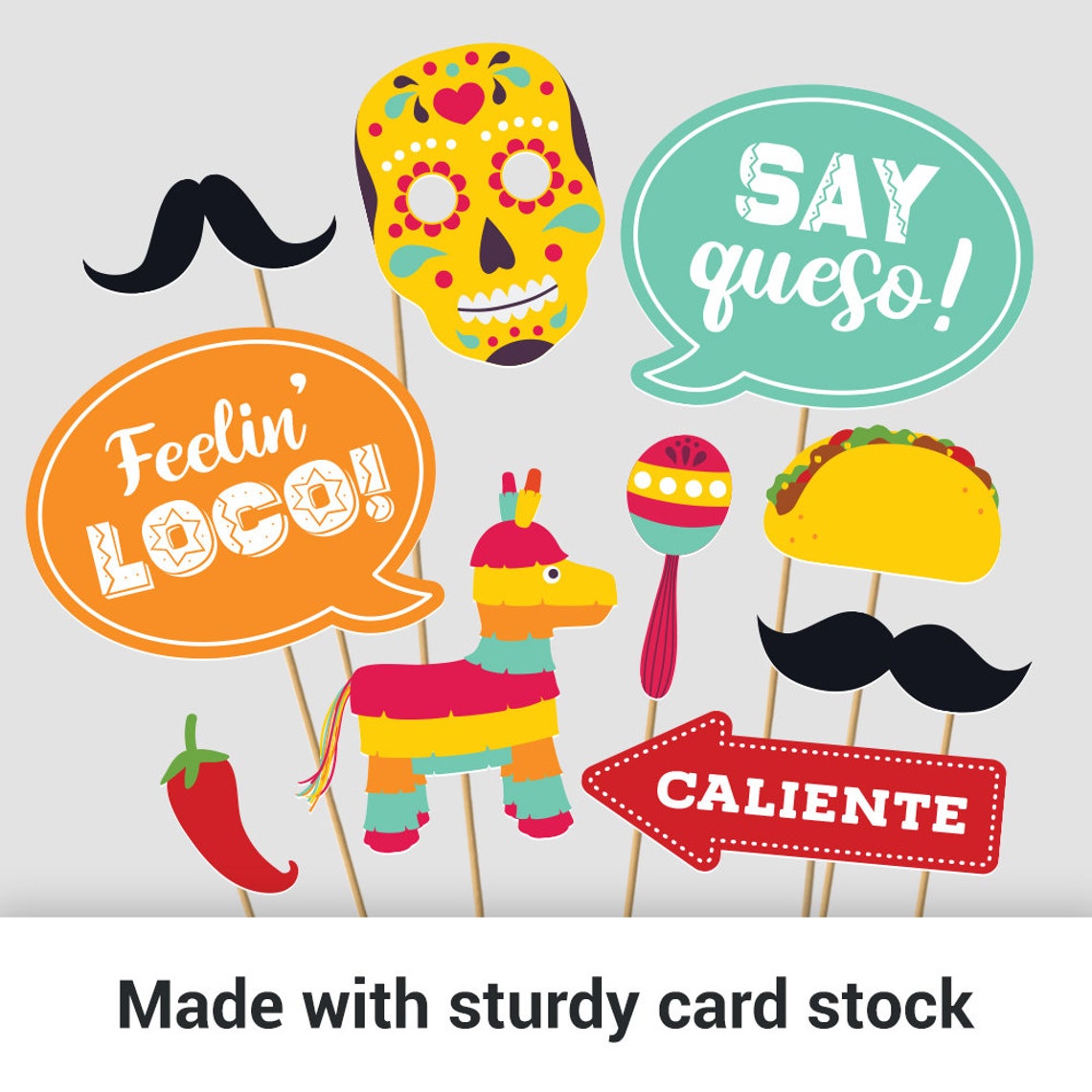 Fiesta Photo Booth Props FULLY ASSEMBLED Mexican Fiesta | Etsy
