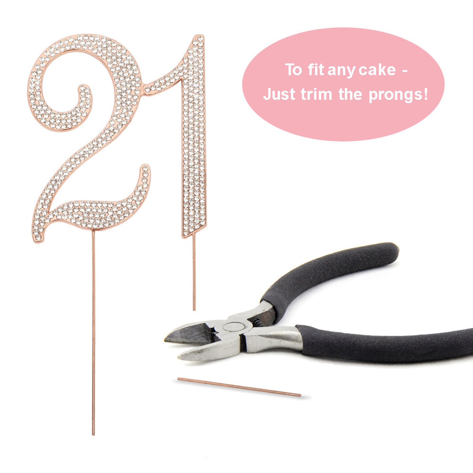 21 Birthday Cake Topper 21st ROSE GOLD Cake Decoration Ideas - Etsy