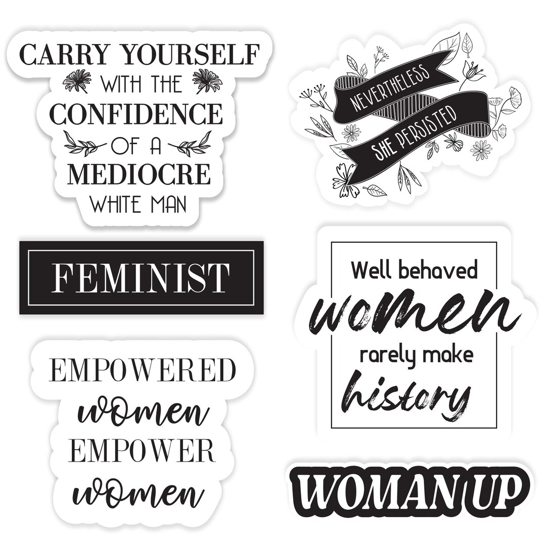 Feminist Stickers for Women Set of 6 Waterproof Stickers for Laptops ...