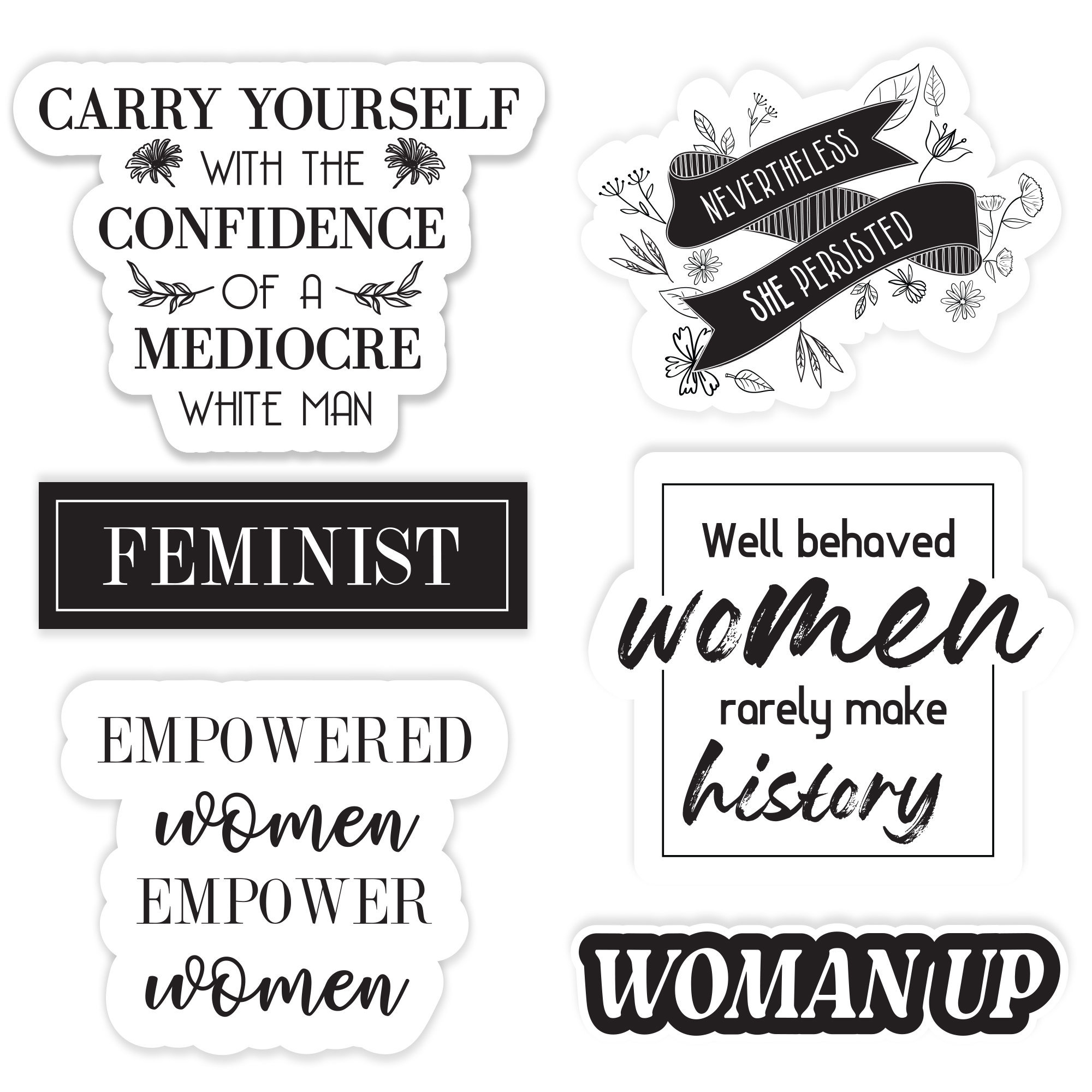 Feminist Stickers for Women | Set of 6 | Waterproof Stickers for ...
