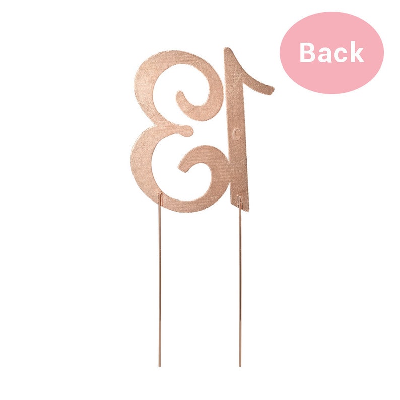 13 Birthday Cake Topper ROSE GOLD Number Thirteen Cake | Etsy