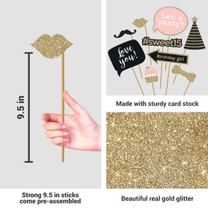 15th Birthday Photo Booth Props | FULLY ASSEMBLED | 15th Birthday Photo ...