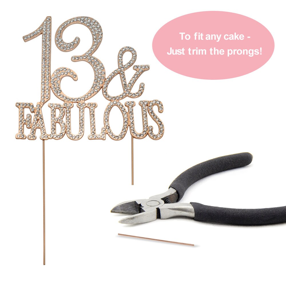 13 Birthday Cake Topper 13 and Fabulous ROSE GOLD Number | Etsy