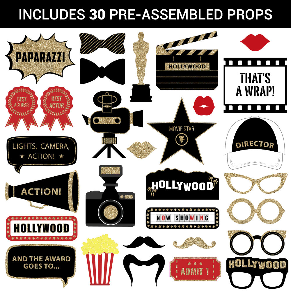Hollywood Photo Booth Props FULLY ASSEMBLED Hollywood - Etsy