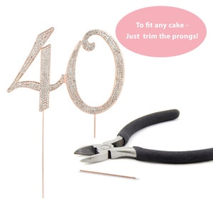 40 Birthday or Anniversary Cake Topper ROSE GOLD Number 40 Cake ...